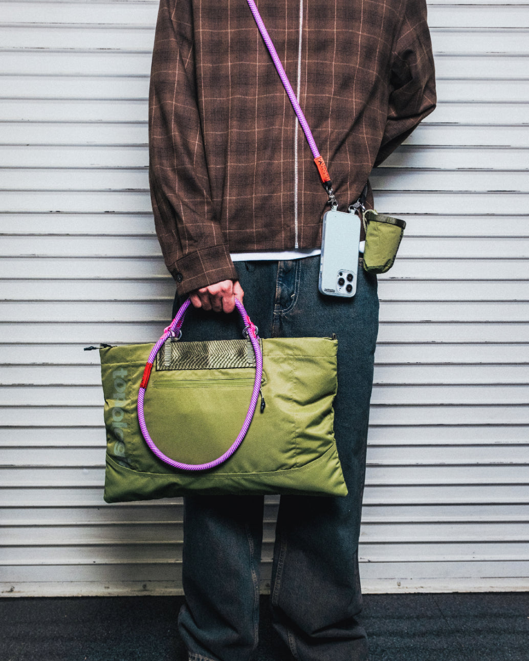 Utility Messenger / Olive / 10mm Rope Loop Sage Lattice – Topologie EU